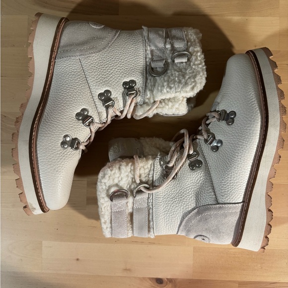 Roxy | Shoes | Roxy Brandi Ii White Winter Boots With Sherpa Lining ...